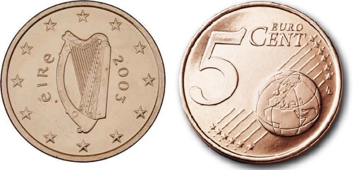O’Brien Coin Guide: Irish Euro 5c | The Old Currency Exchange is a ...