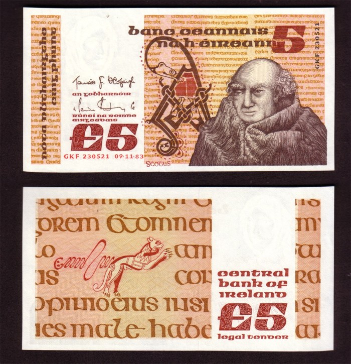 O’Brien Banknote Guide: Five Pounds, Irish Banknote “B Series” | The ...