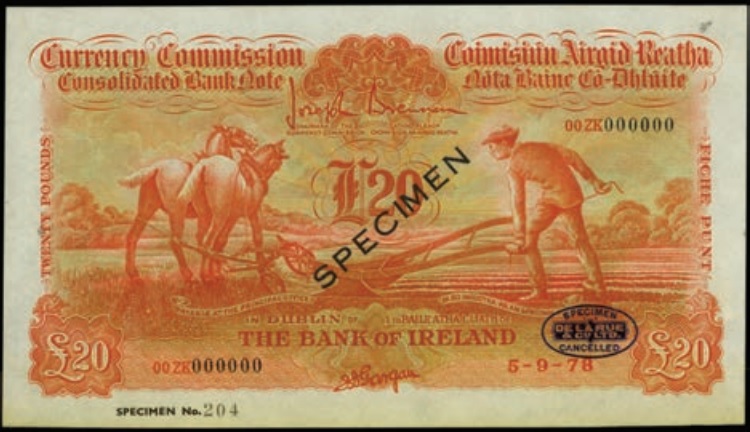 O’Brien Banknote Price Guide 2016: Ploughman £20, £50 and £100 notes ...