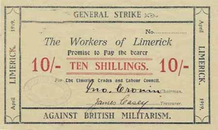 Irish Banknote Guide: Limerick Soviet, Ten Shillings (10/- Black & Red ...