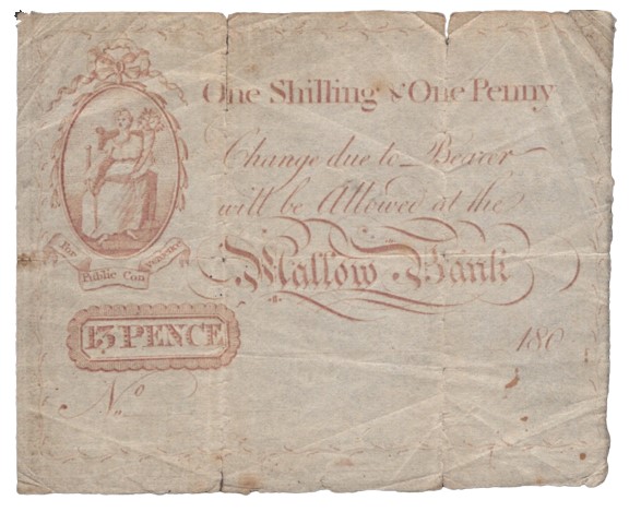 O’Brien Banknote Guide: 13 Pence, Mallow Bank, Type 1 (De La Cour ...